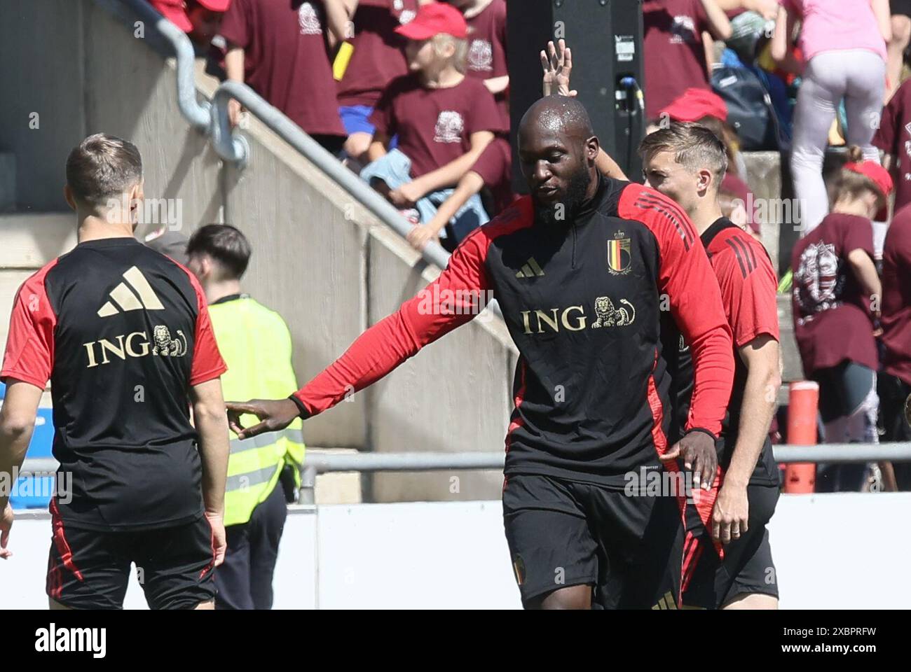 Belgium's Romelu Lukaku pictured during a training session of Belgian ...