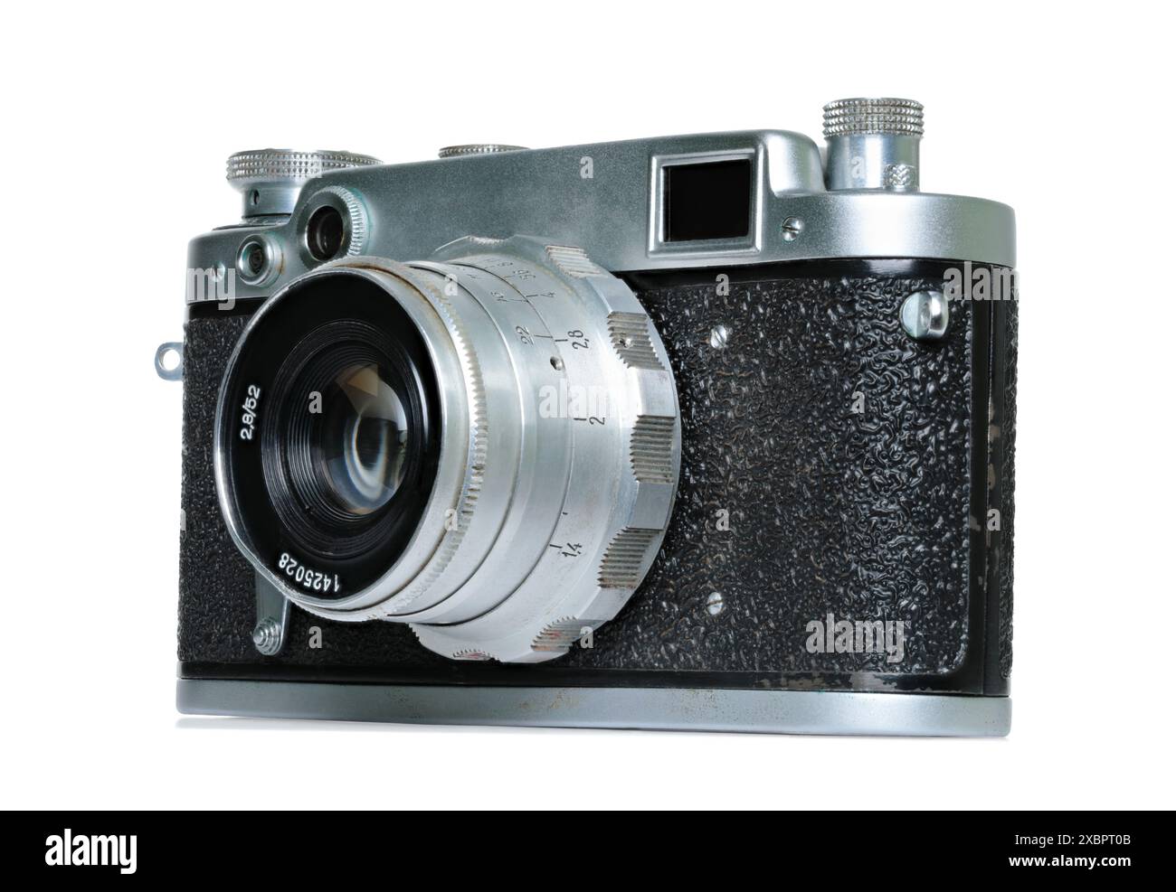 Retro photo camera isolated on a white background, side view, retro ...