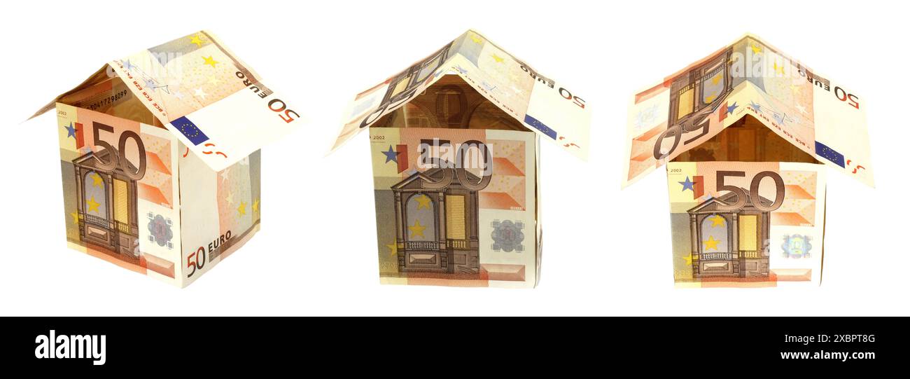 Set of Euro Currency Houses, isolated on a transparent background ...