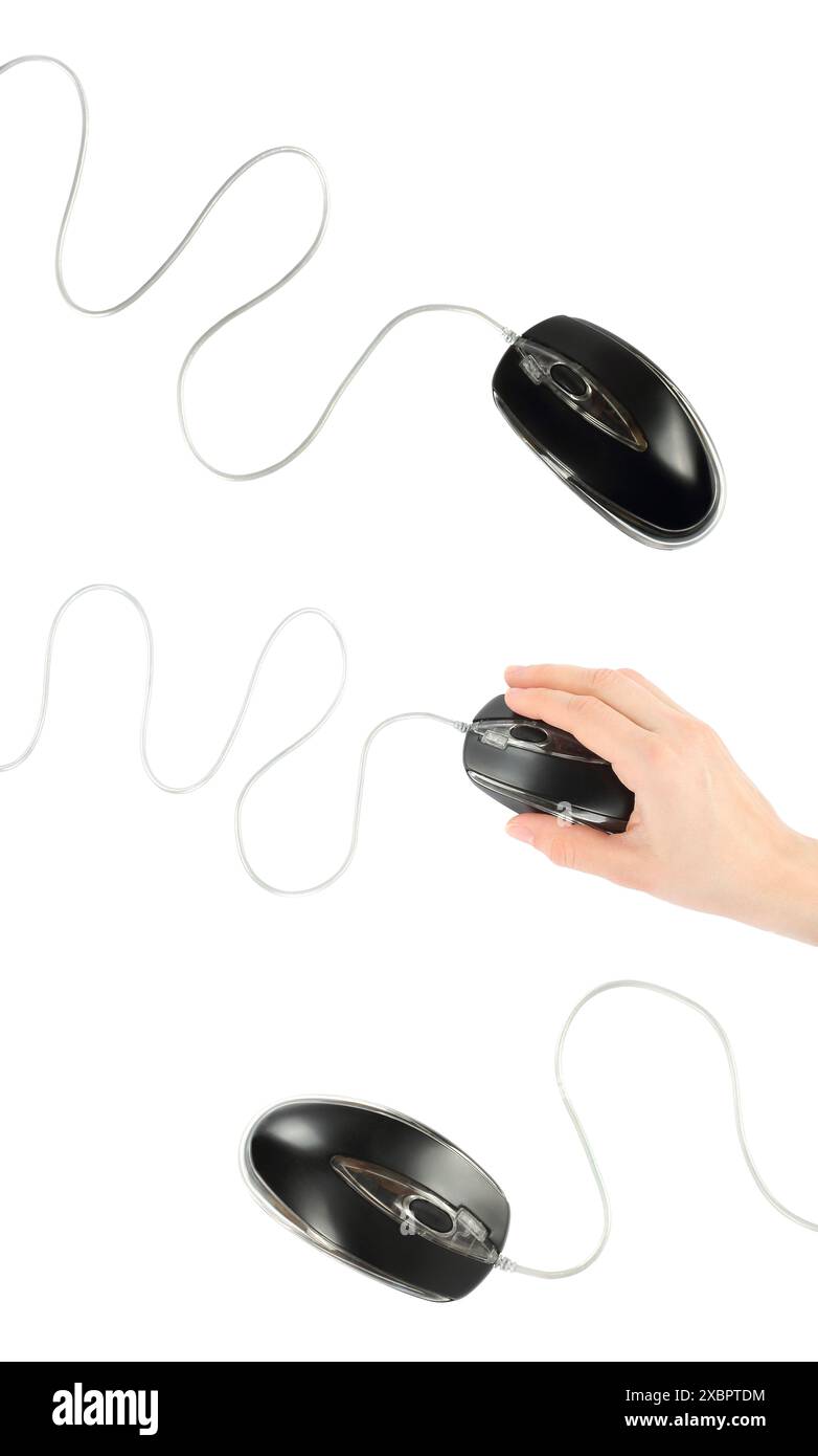 Set of Black Computer Mouses, isolated on a transparent background ...