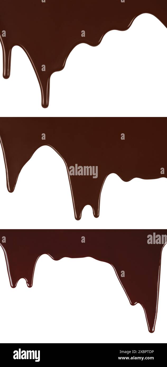 Set of Melted Chocolate Dripping, isolated on a transparent background ...