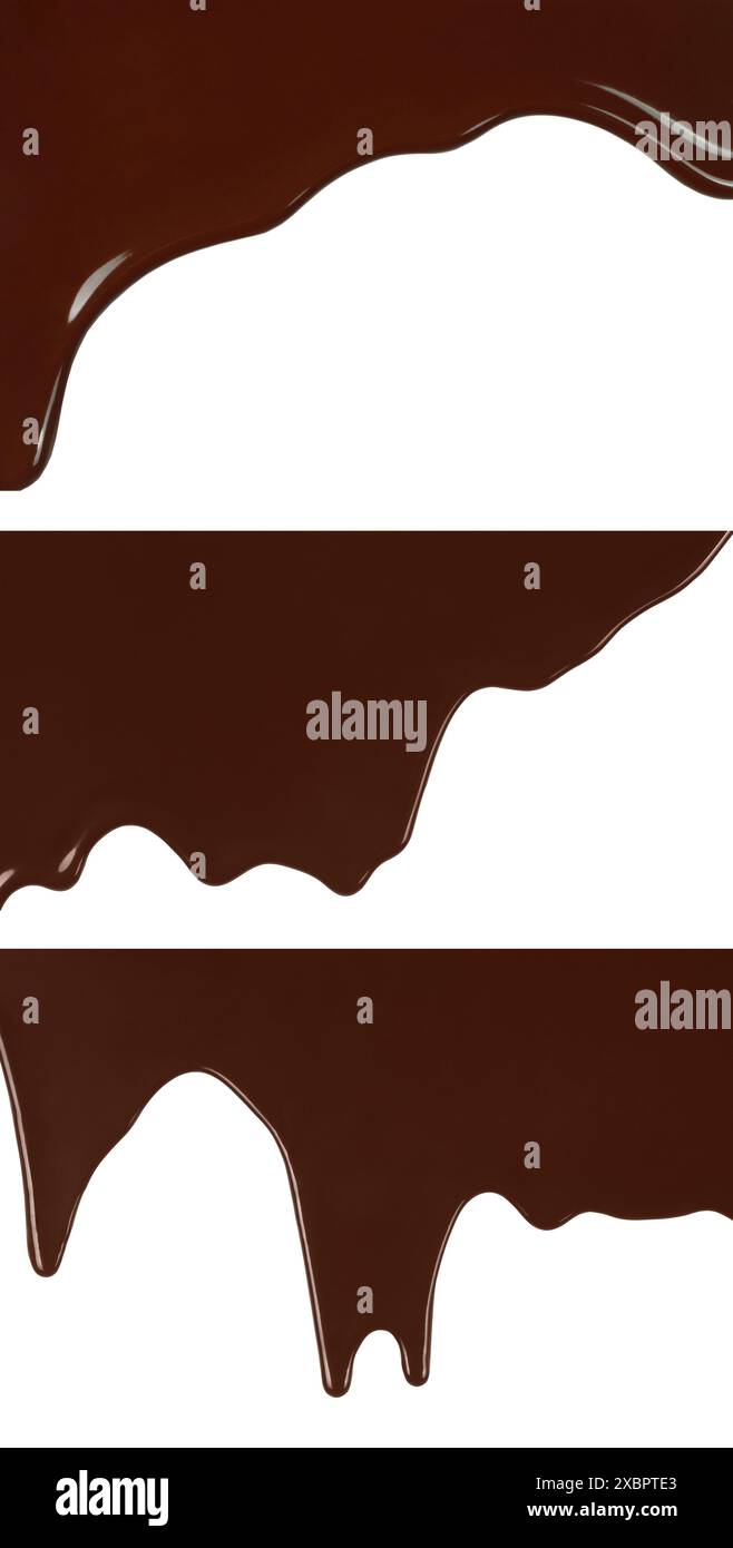 Set of Melted Chocolate Dripping, isolated on a transparent background ...