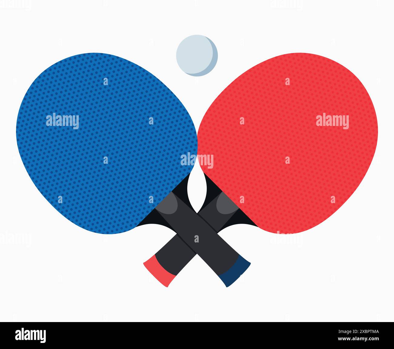 Ping pong or table tennis rackets and a ball. Sports concept. Vector illustration Stock Vector ...