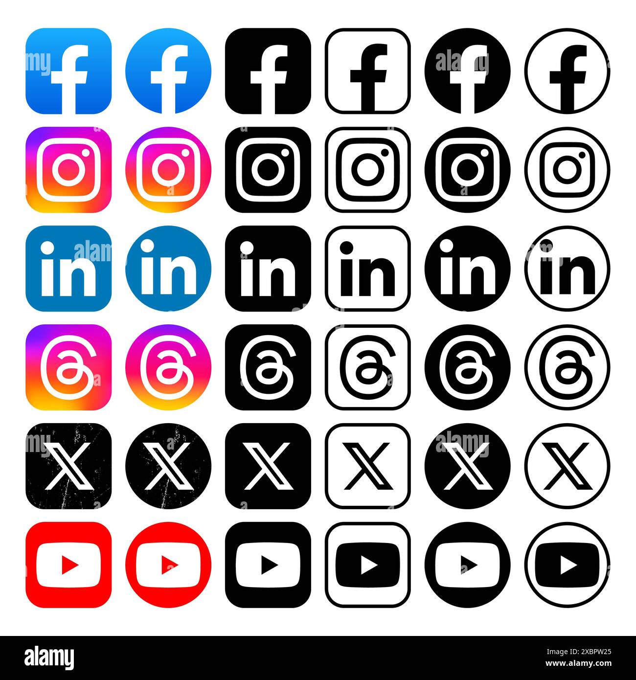 X logo set hi-res stock photography and images - Alamy