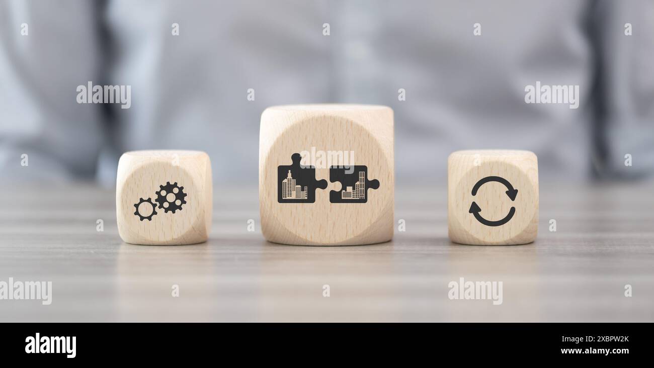 Combining wooden blocks hi-res stock photography and images - Alamy