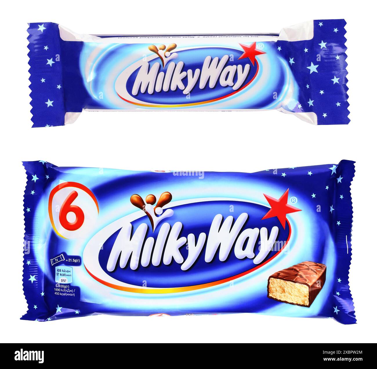 Set of Milkyway Chocolate Bars, isolated on a white background. Mars ...