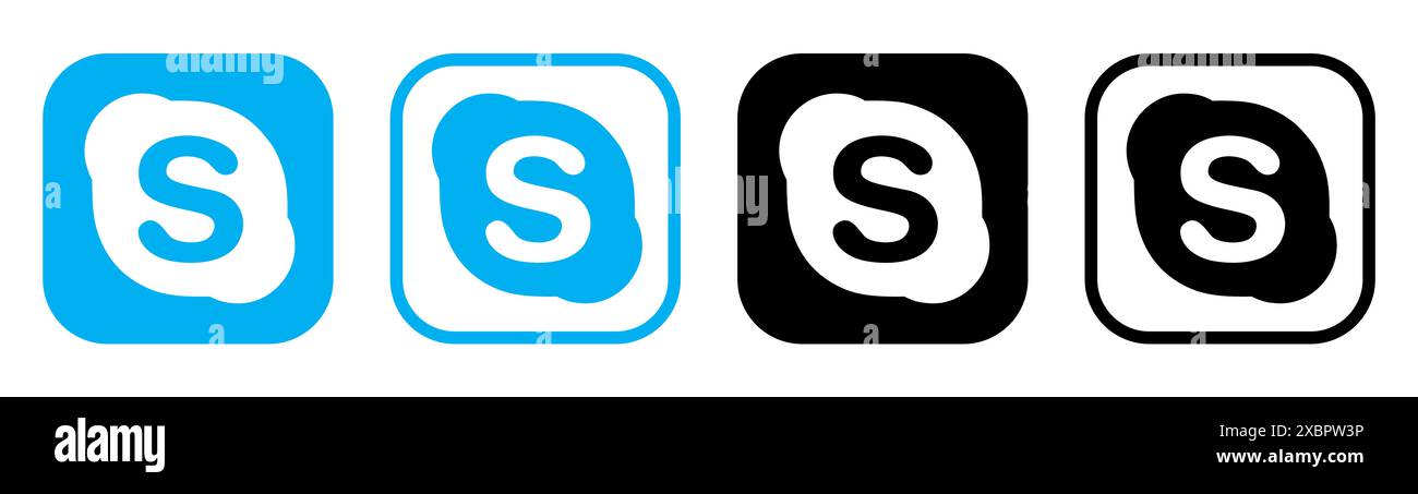 Black Skype Logo