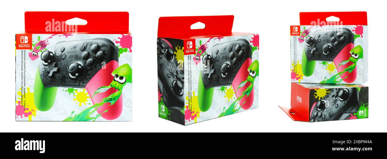 Set of Boxes of Nintendo Switch Pro Controller Splatoon 2 Edition ...