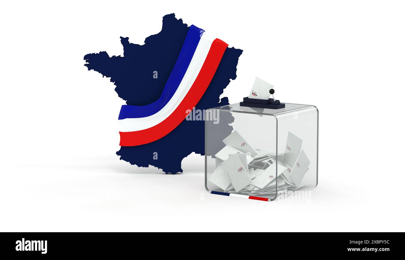 Ballot Box - French Presidential Election on White Background - 3D ...