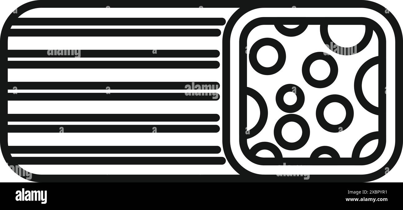 Salami showing slices icon thin line vector illustration Stock Vector ...