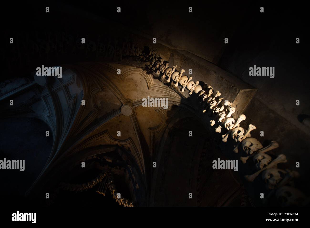 All Saints cemetery church with ossuary in Kutna Hora, Czech Republic ...