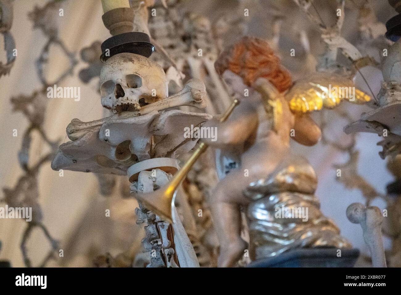 All Saints cemetery church with ossuary in Kutna Hora, Czech Republic ...