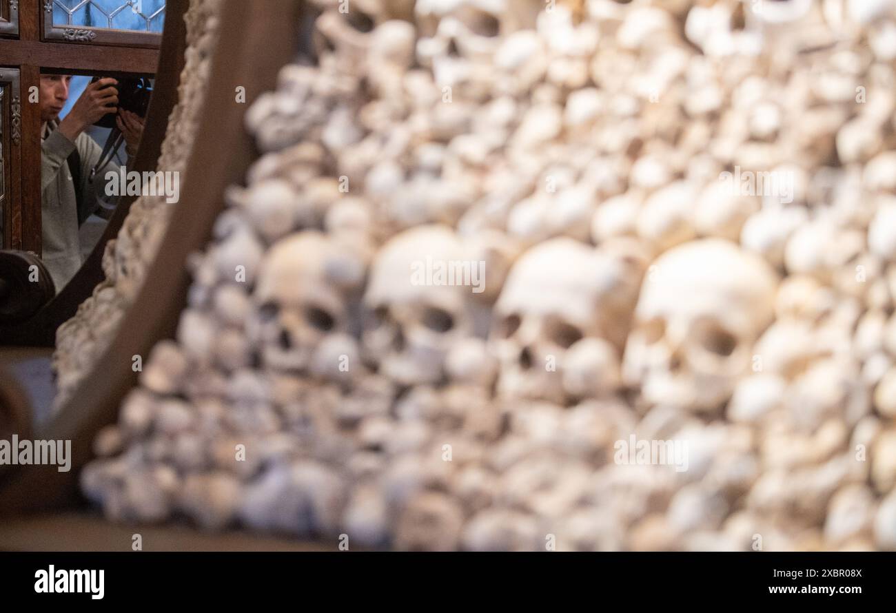 All Saints cemetery church with ossuary in Kutna Hora, Czech Republic ...