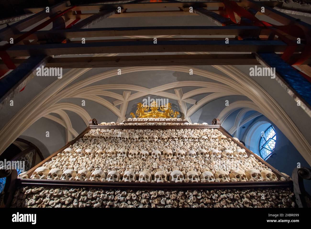 All Saints cemetery church with ossuary in Kutna Hora, Czech Republic ...