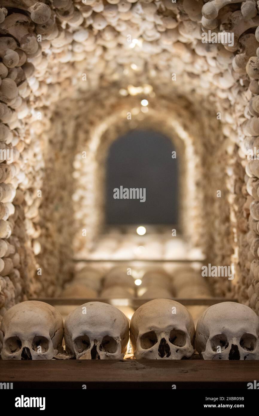 All Saints cemetery church with ossuary in Kutna Hora, Czech Republic ...
