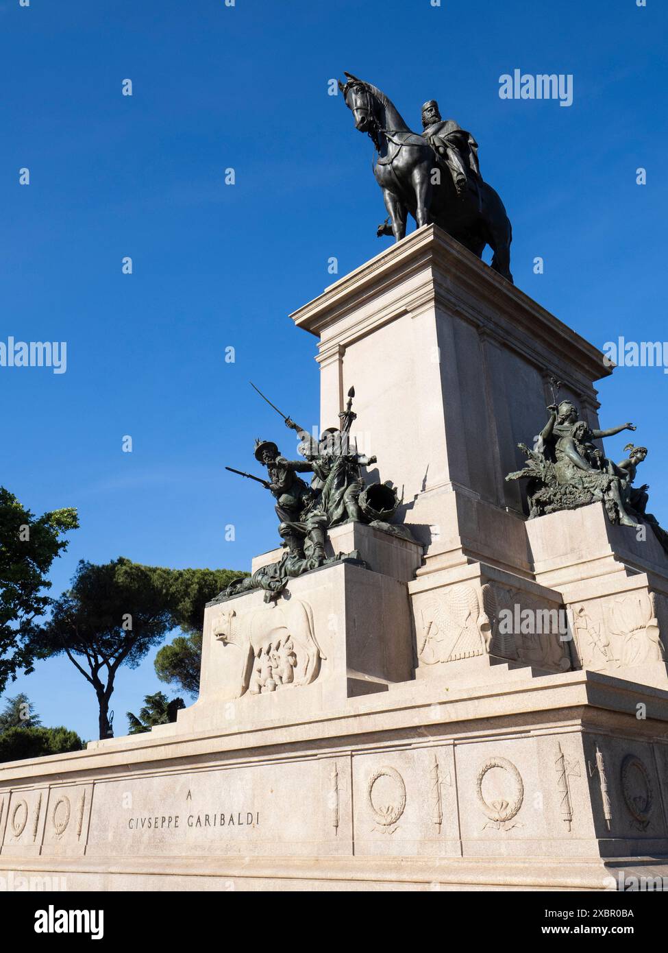 Rome. Italy. Monument to Giuseppe Garibaldi, Piazzale del Gianicolo ...