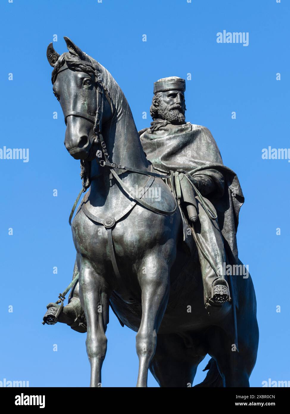 Rome. Italy. Monument to Giuseppe Garibaldi, Piazzale del Gianicolo ...