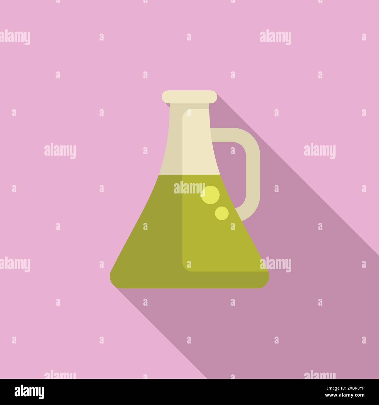 Stylized depiction of a chemical flask containing a bubbling green ...