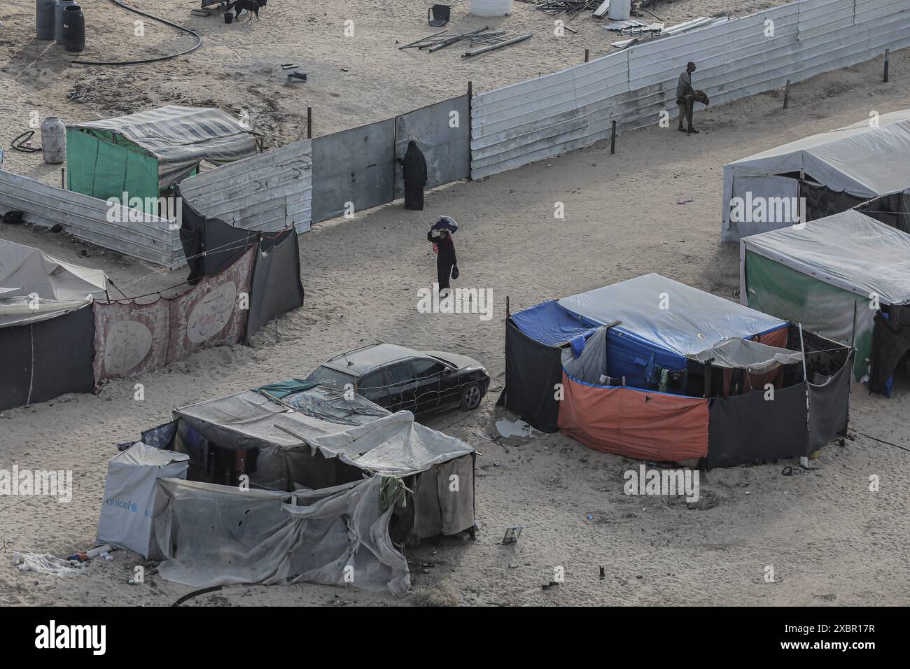 shows tents for displaced Palestinians at al-Mawasi area in the ...