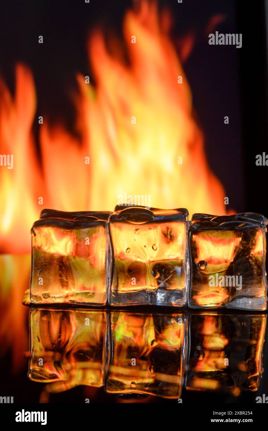 photo of a hot and cold drink with a steam and a ice cube 3 Stock Photo ...