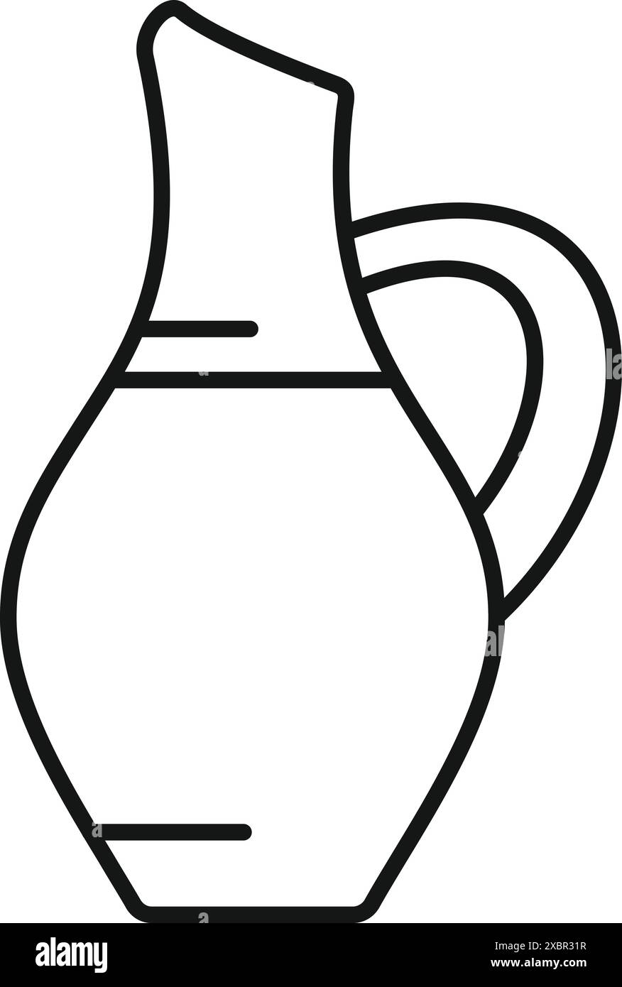 Simple black and white line drawing of a water jug, ideal for ...