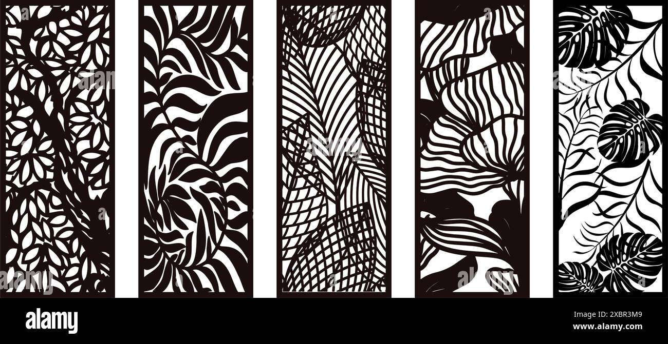 Laser cut leafs panel. room divider screens, paper craft, card ...