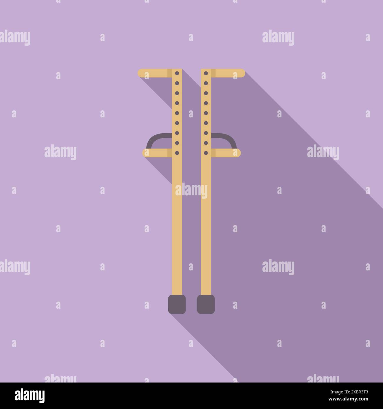 Illustration of a pair of wooden jumping stilts standing upright ...