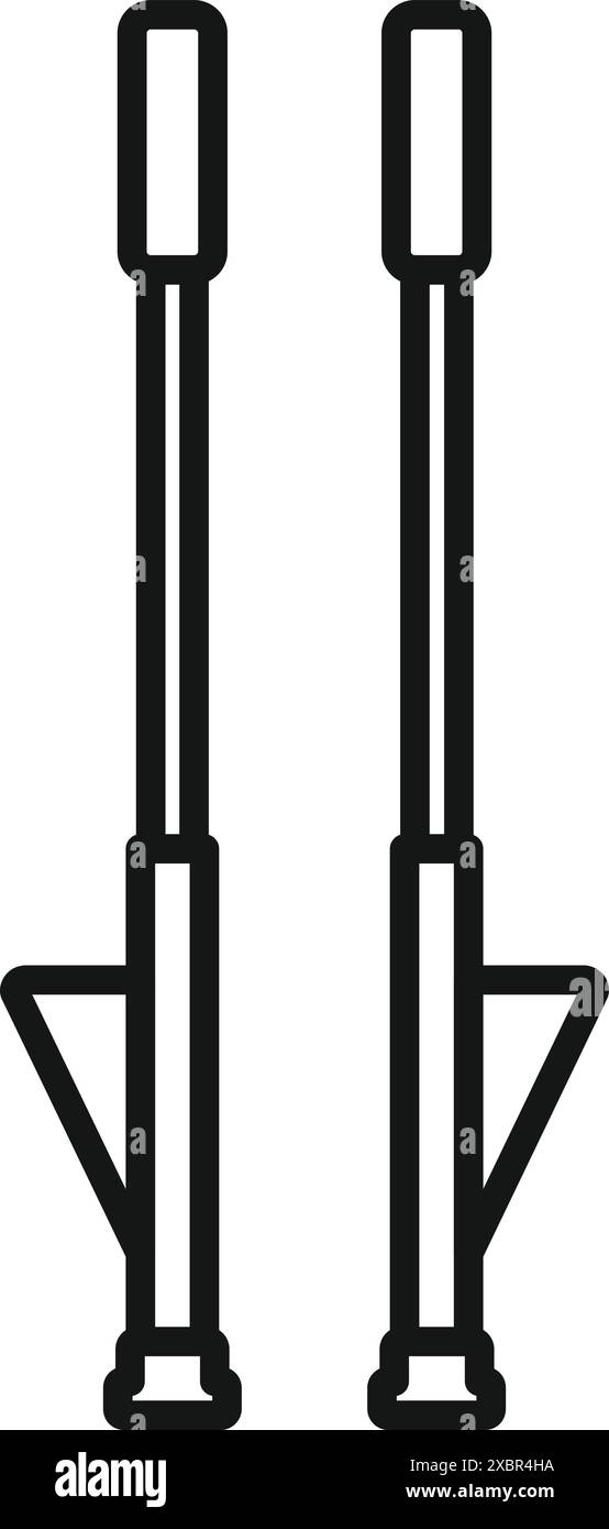 Simple line art of stilts used by clowns and acrobats in circus shows ...