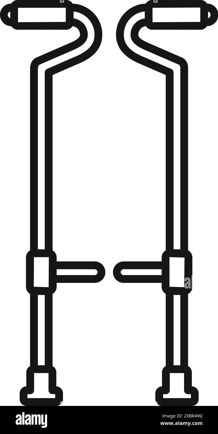 Simple icon of a circus artist walking on spring loaded stilts ...