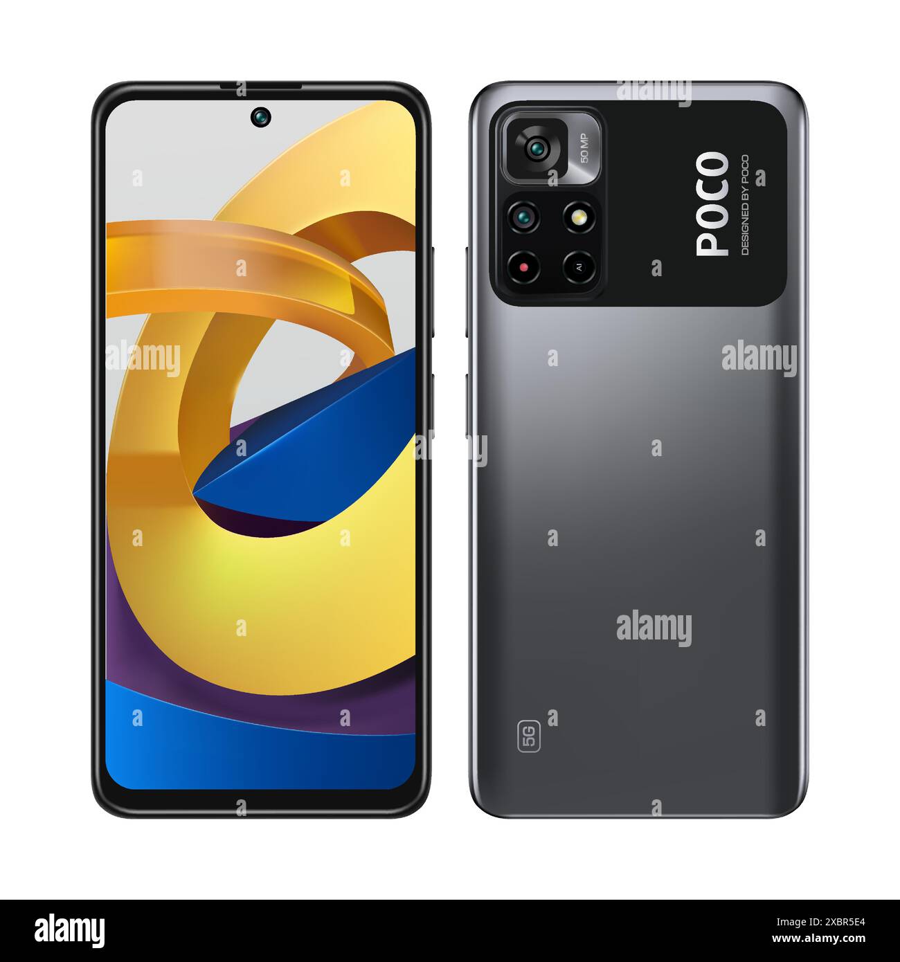 Kiev, Ukraine - April 06, 2022: New Smart phone Xiaomi Poco M4 Pro in ...