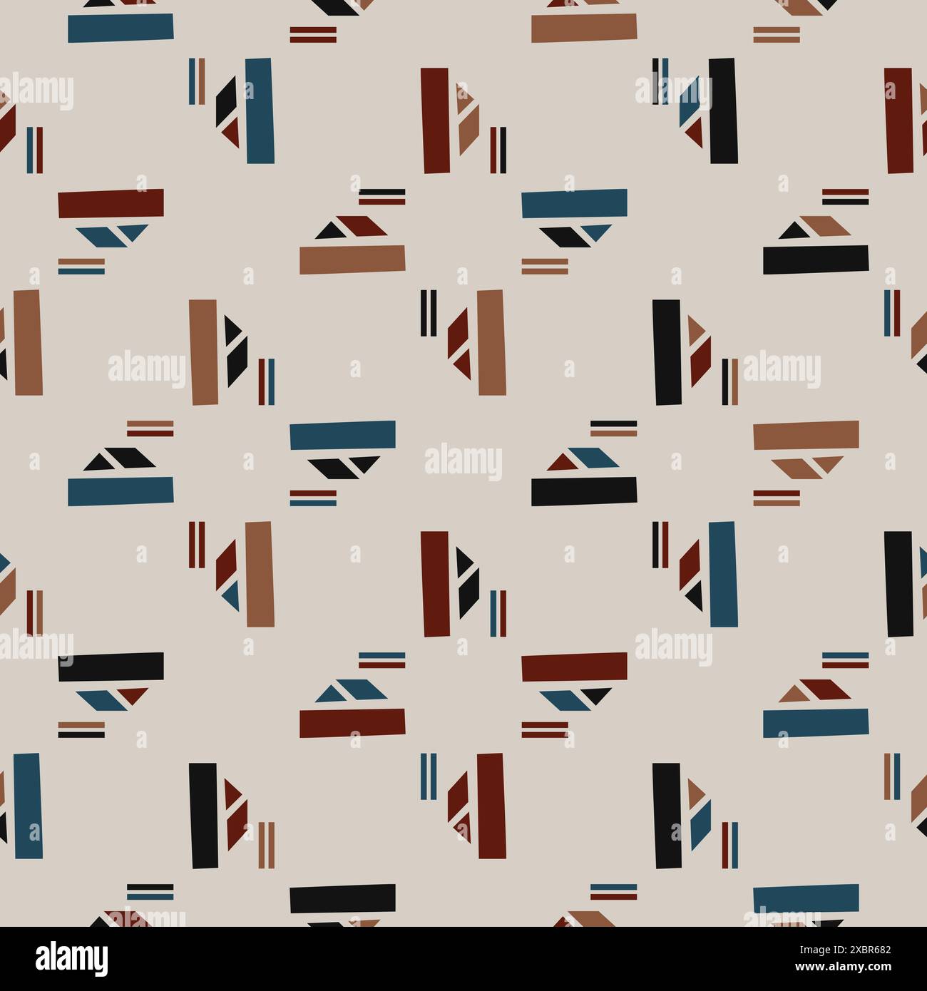 Textile motif seamless pattern. Abstract line shape geometric motif ...