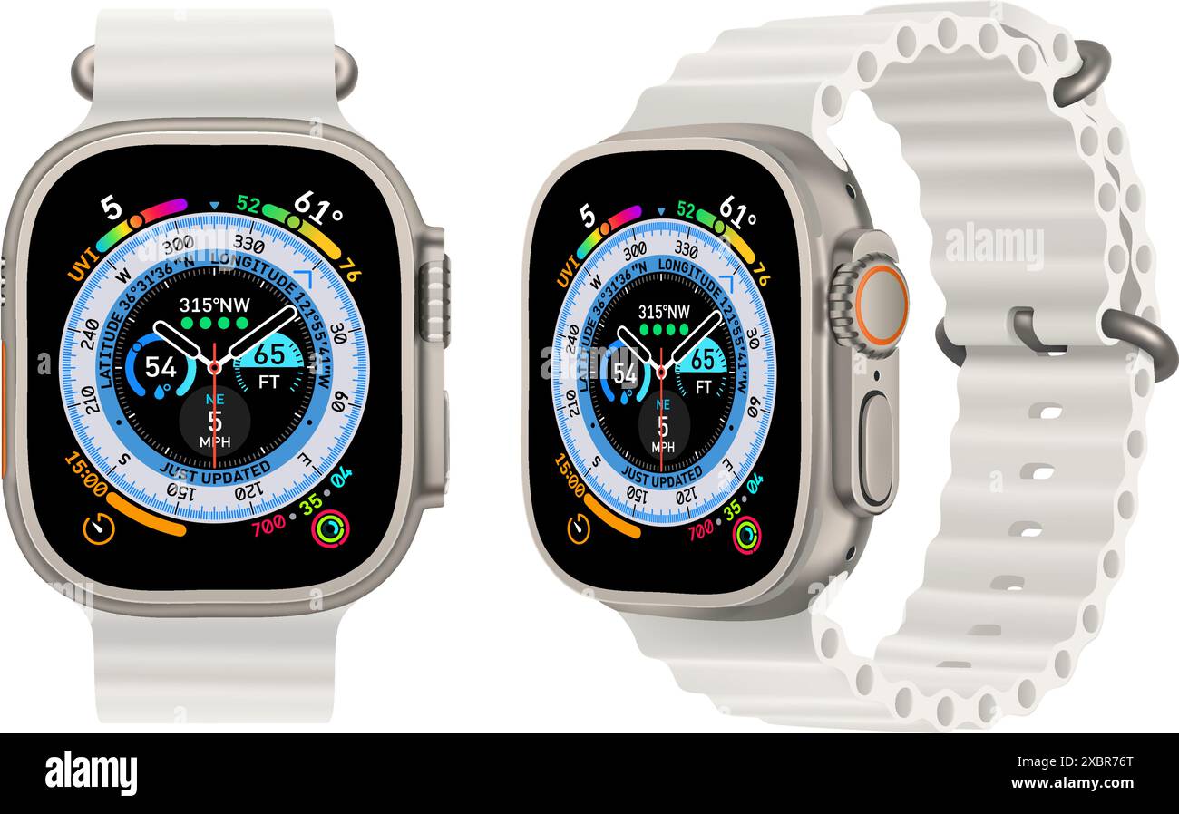 Apple Watch Ultra gadget, a realistic vector illustration. Apple Watch ...