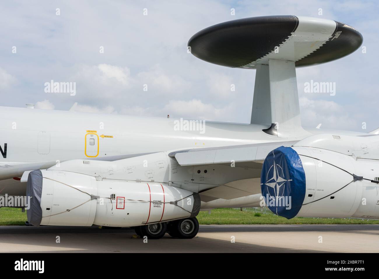BERLIN - JUNE 07, 2024: The fragment of military aircraft Boeing E-3A ...