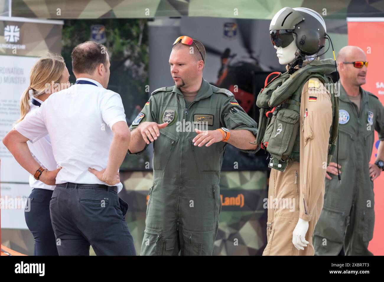 BERLIN - JUNE 07, 2024: The portrait of a German Army helicopter pilot ...