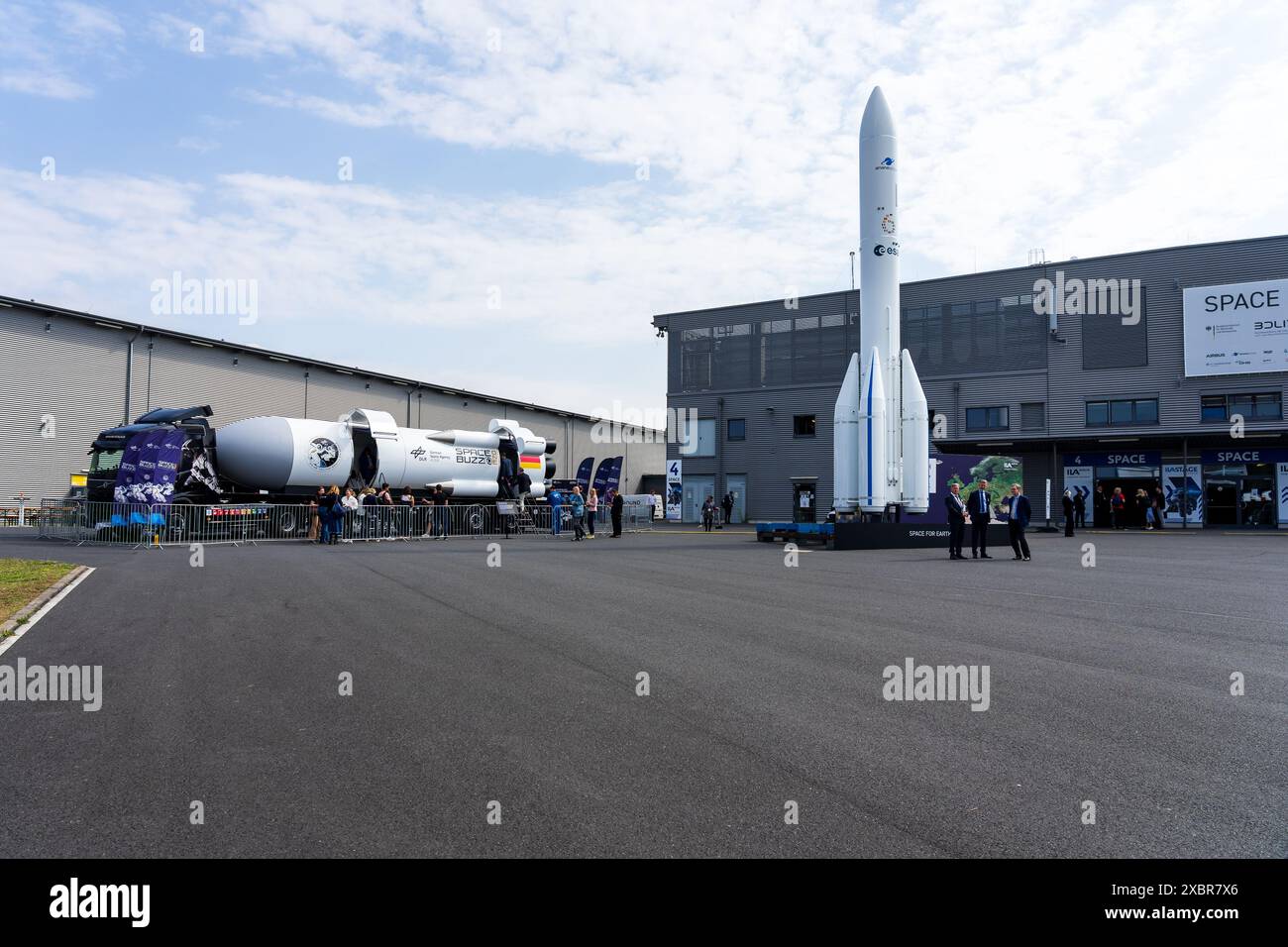 SPACEBUZZ ONE truck of the German Space Agency at DLR and Model of the ...