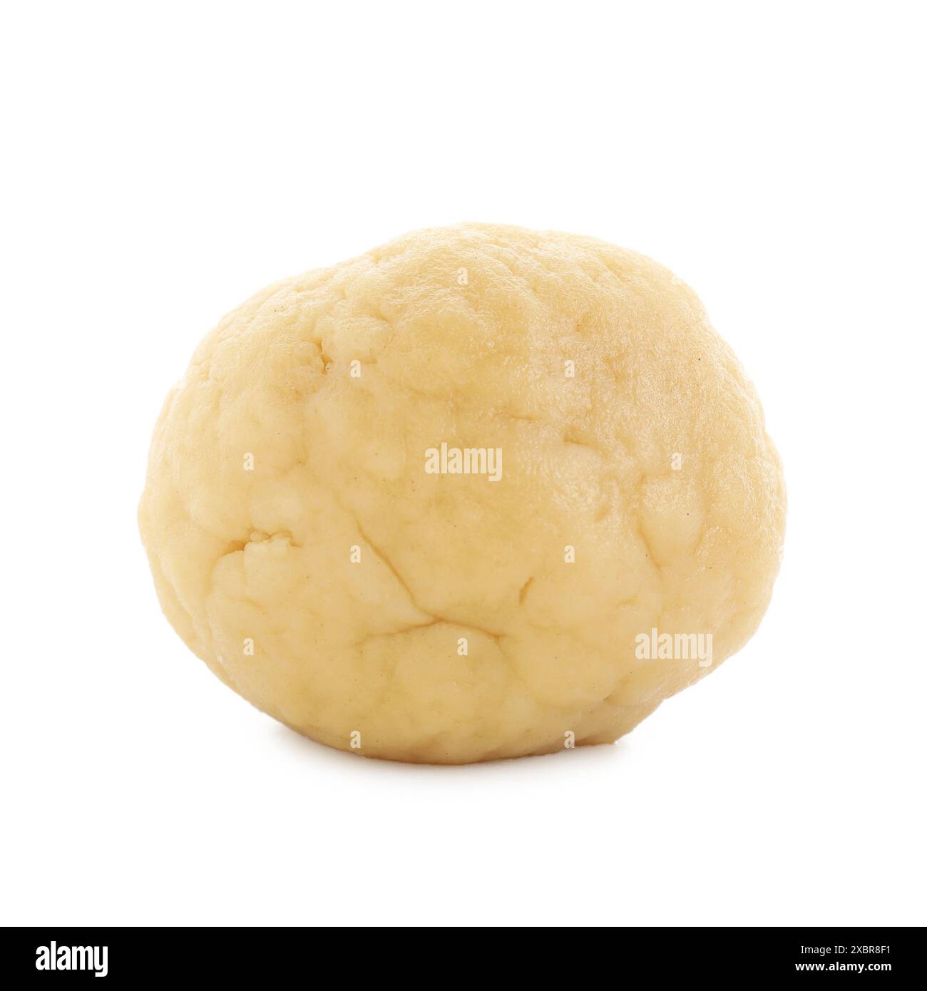 Making shortcrust pastry. Raw dough ball isolated on white Stock Photo ...