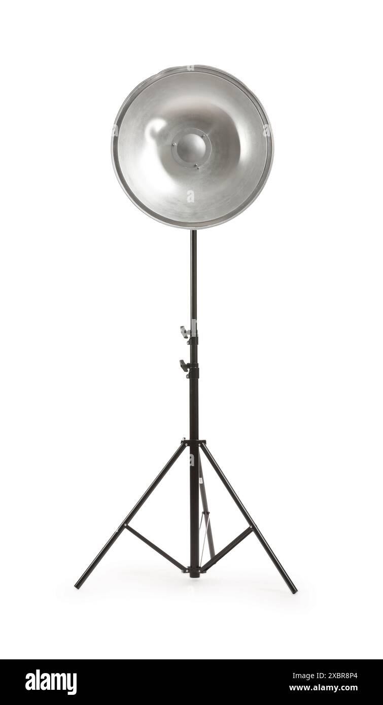 Flash light reflector isolated on white. Professional photographer's ...