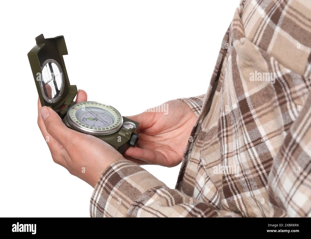 Closeup hands holding compass hi-res stock photography and images - Alamy