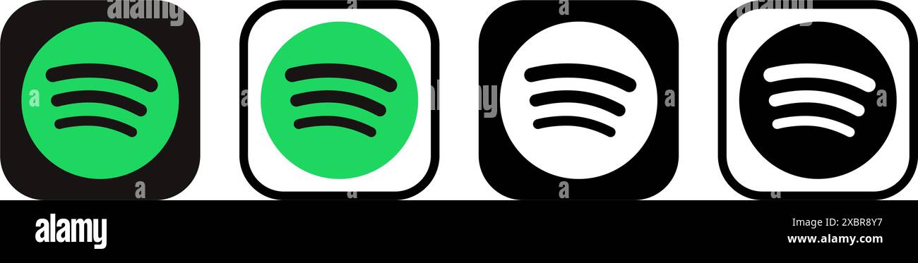 Spotify on a phone Stock Vector Images - Alamy