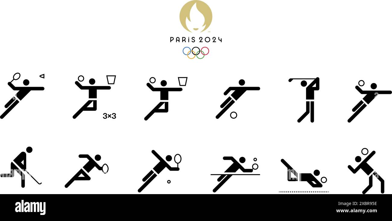 Olympic Playing Sports logos collection of Summer Olympic Games 2024 in ...