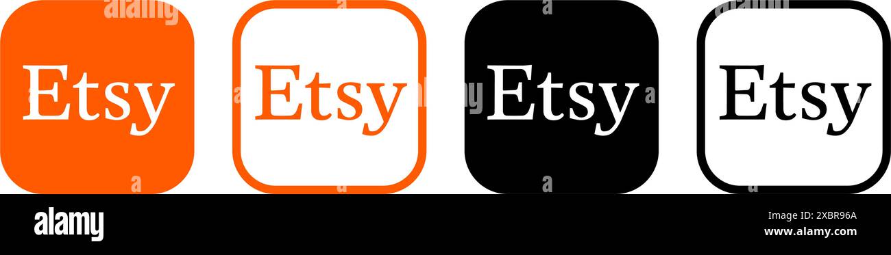 Set of Etsy mobile app icons, isolated on a white background, vector ...