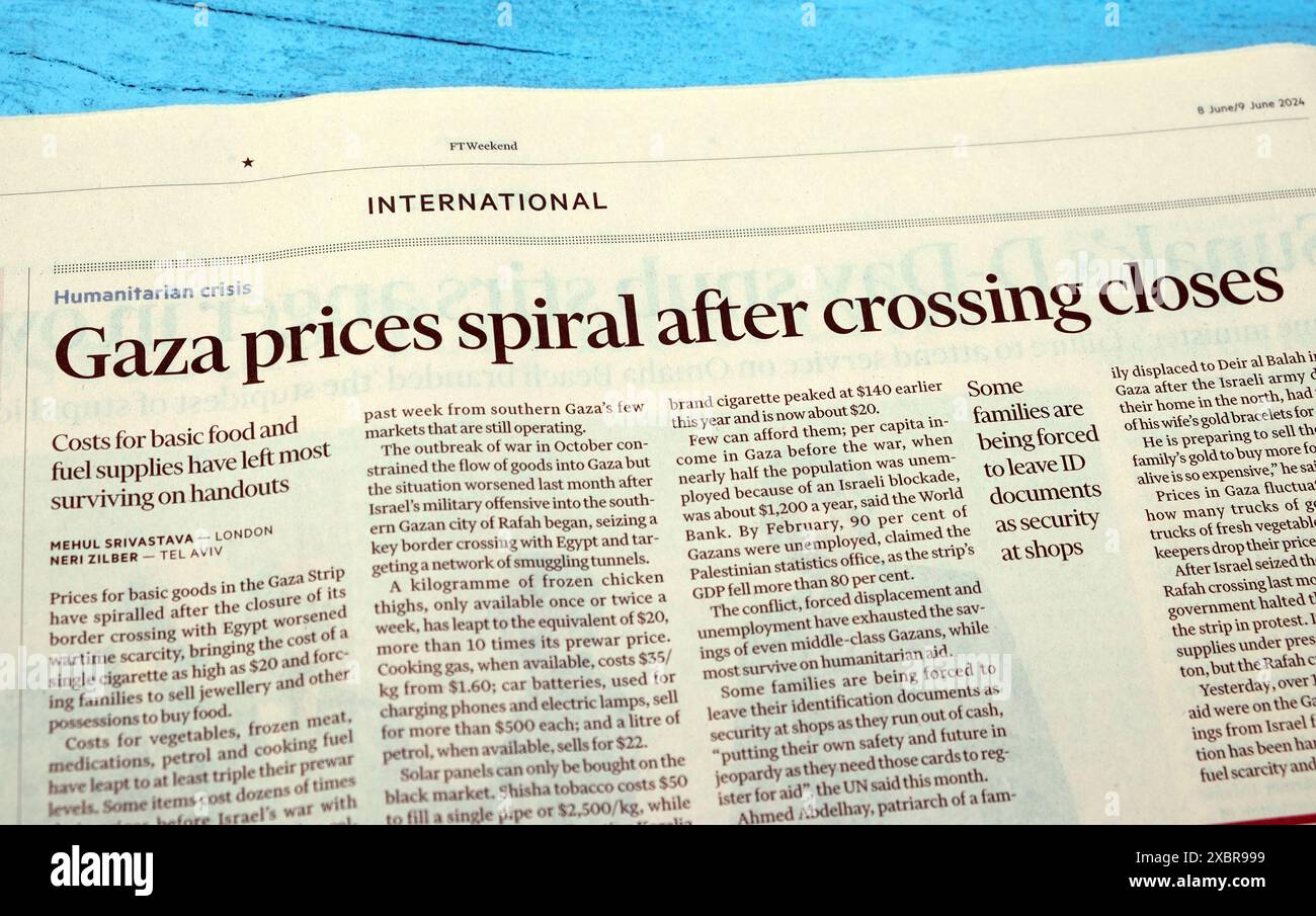 'Gaza prices spiral after crossing closes' FTWeekend Financial Times FT ...