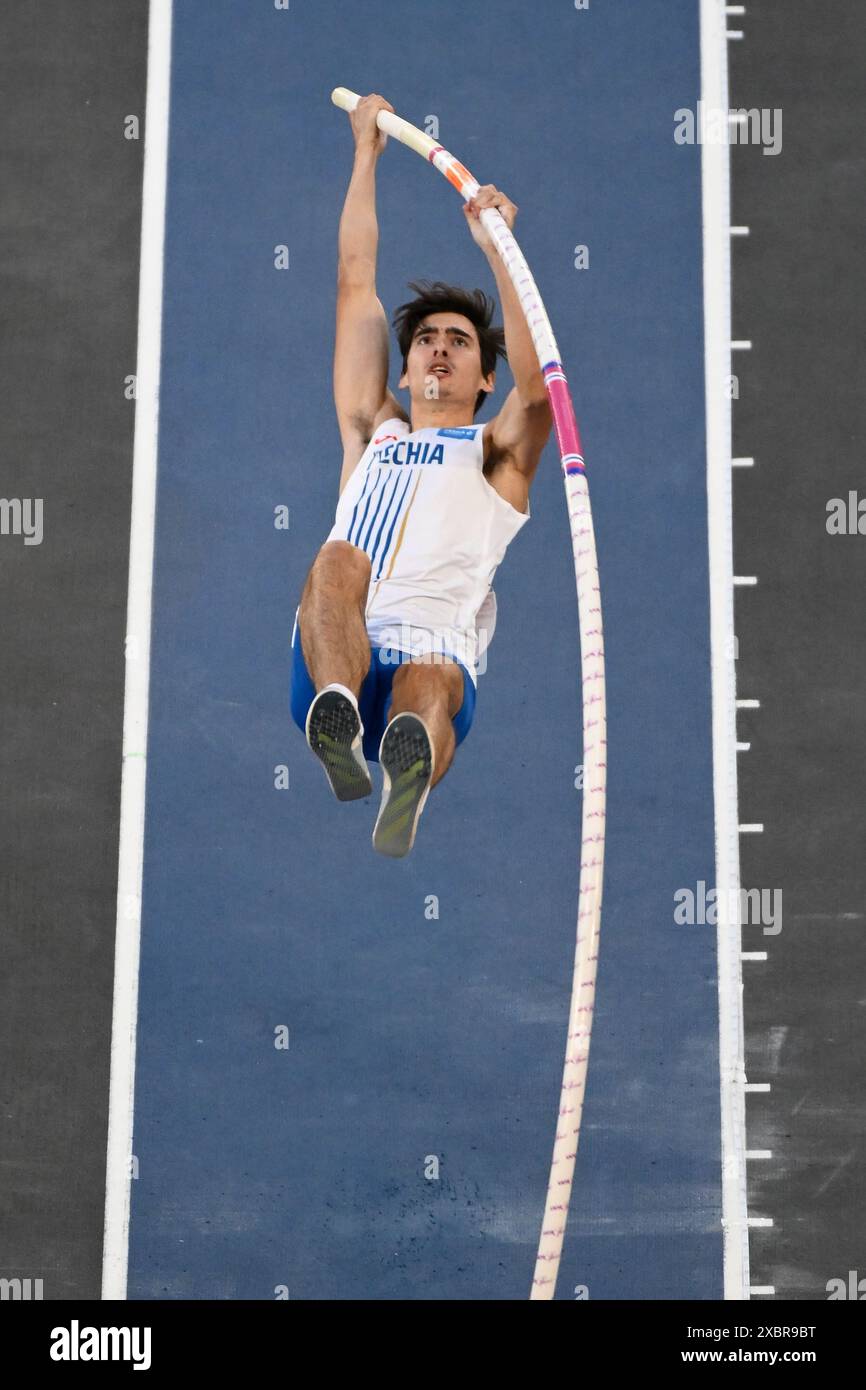 Holy David in Men's Pole Vault Final during the day 6 of European Athletics 12th June 2024 at ...