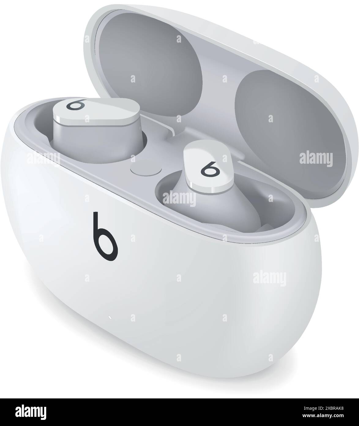 Apple Beats Studio Buds in White color, isolated on a transparent ...