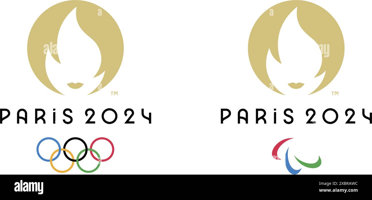 Olympics and Paralympics logos set of Summer Olympic Games 2024 in ...