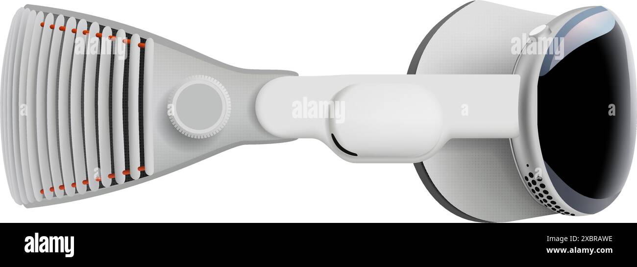 Apple Vision Pro device, side view on a white background, vector ...