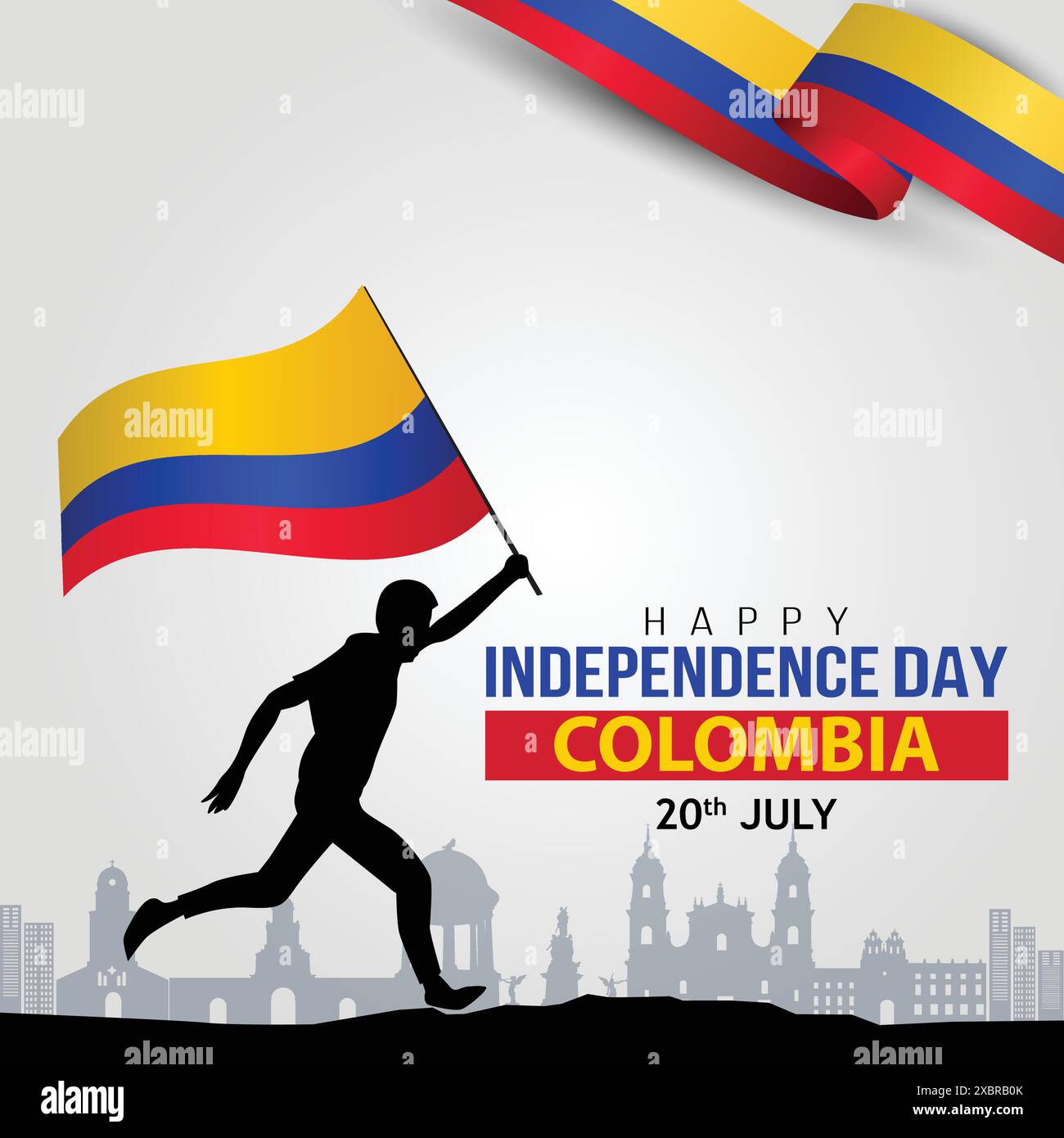 happy Independence day Colombia July 20 greetings. abstract vector ...