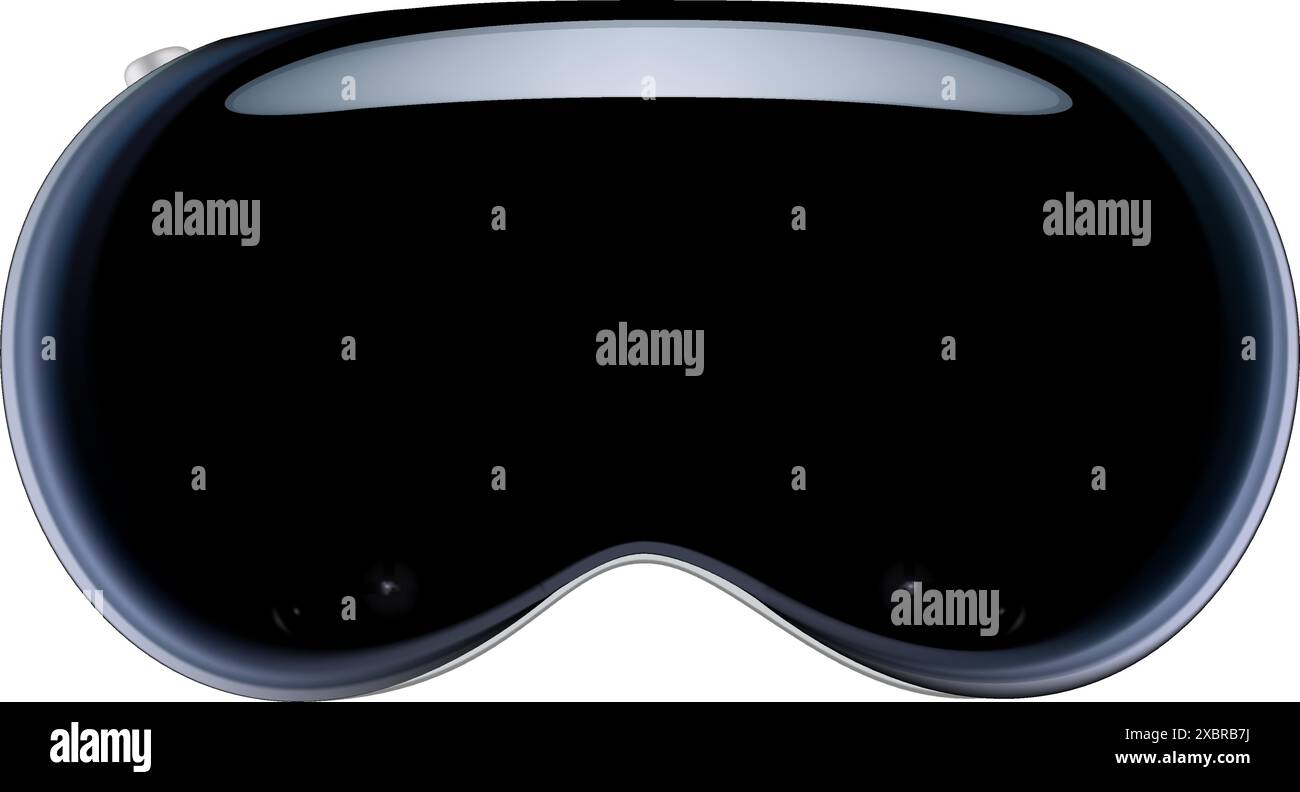 Apple Vision Pro device, front view on a white background, vector ...
