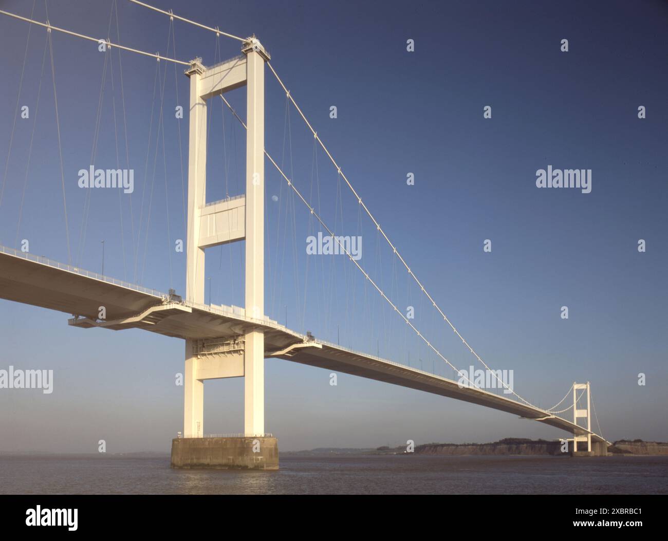 The Severn Bridge, a suspension bridge over the River Severn between ...