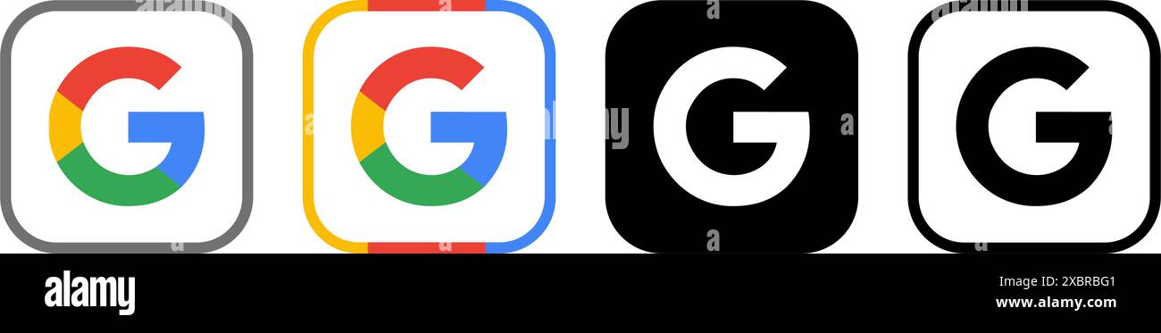 Set of Google mobile app icons, isolated on a white background, vector ...